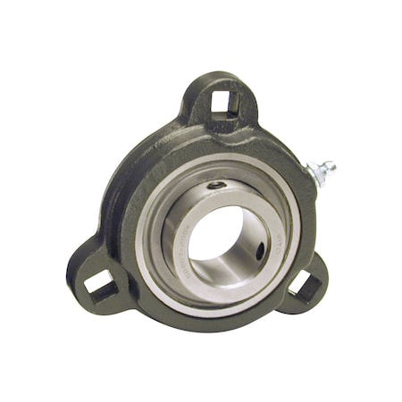 Iptci 3-Bolt Flange Ball Bearing Mounted Unit, 1.25 in Bore, Ductile Iron Housing, Set Screw ...
